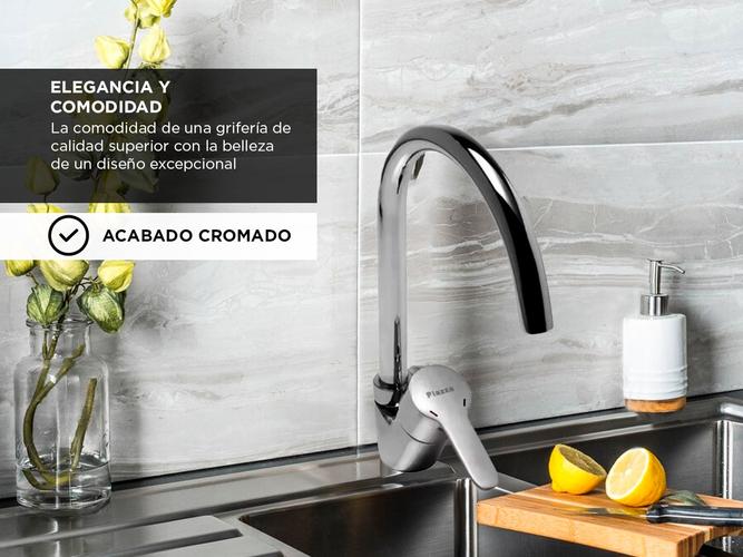 Griferia Cocina Piazza Emblem Monocomando Pico Bar Mesada 10014 | Bidcom