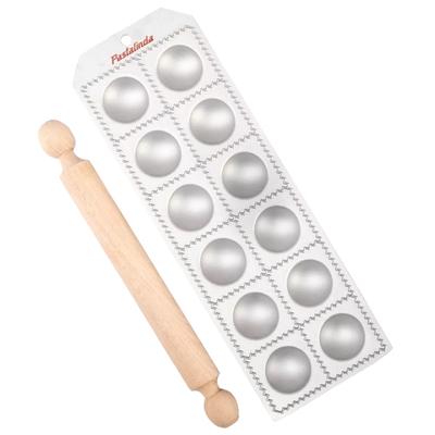 Tableta Molde Pastalinda 12 Ravioles 52x52cm Aluminio + Palo Amasar ...