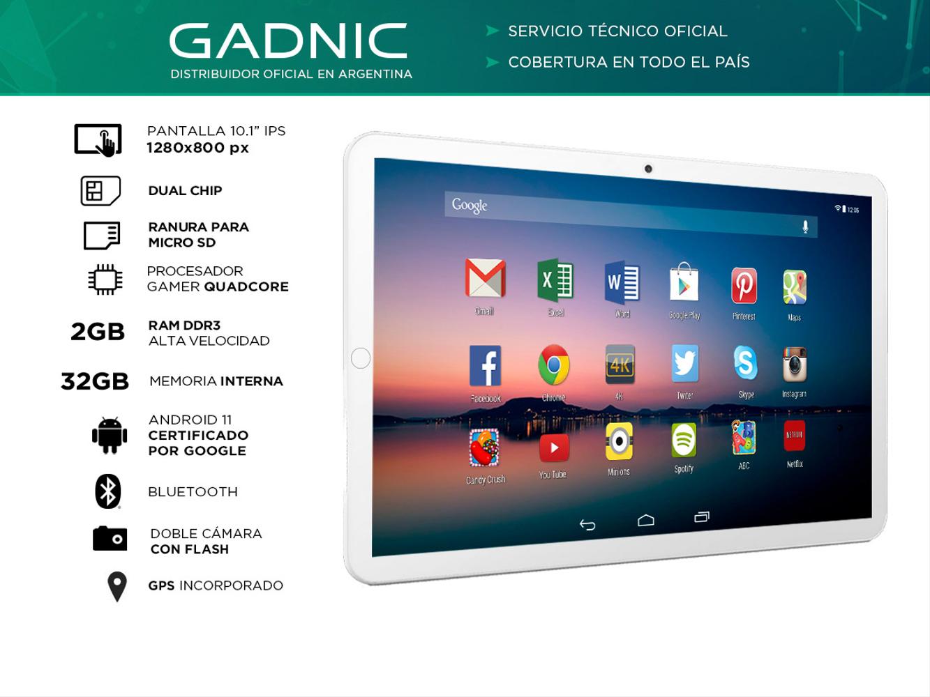 Tablet Gamer Gadnic 10 Pulgadas con Chip Celular 4G LTE | Bidcom