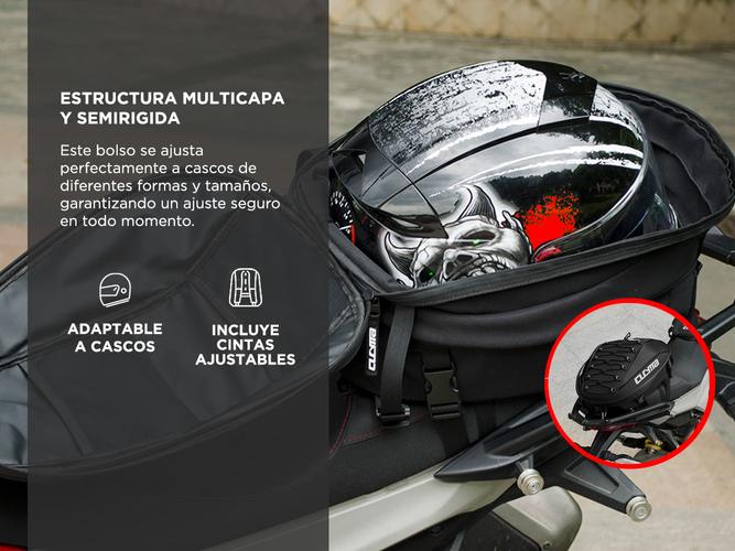 Bolso Trasero Para Moto Cucyma CB-20808 Mochila Porta Casco Semi Rígido ...