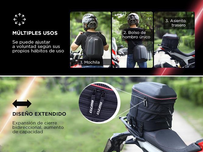 Bolso Trasero Para Moto Cucyma CB-1901 Mochila Porta Casco Semi Rígido ...