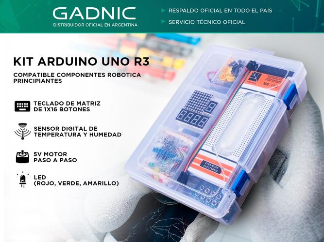 Kit Arduino Uno R3 Compatible Componentes Robotica Principiantes | Gadnic