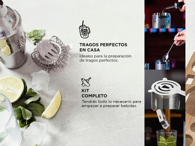 Kit Barman Profesional Gadnic BST44 Coctelera + Herramientas | Bidcom