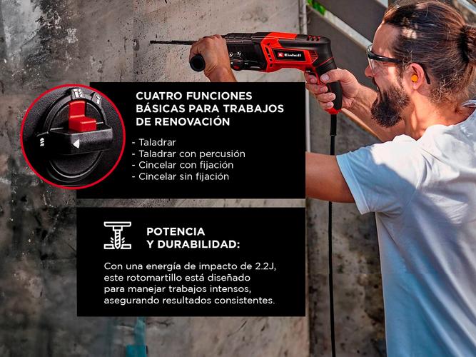 Rotomartillo Taladro Rotopercutor Einhell SDS Plus 2.2J TC-RH 620 4F ...