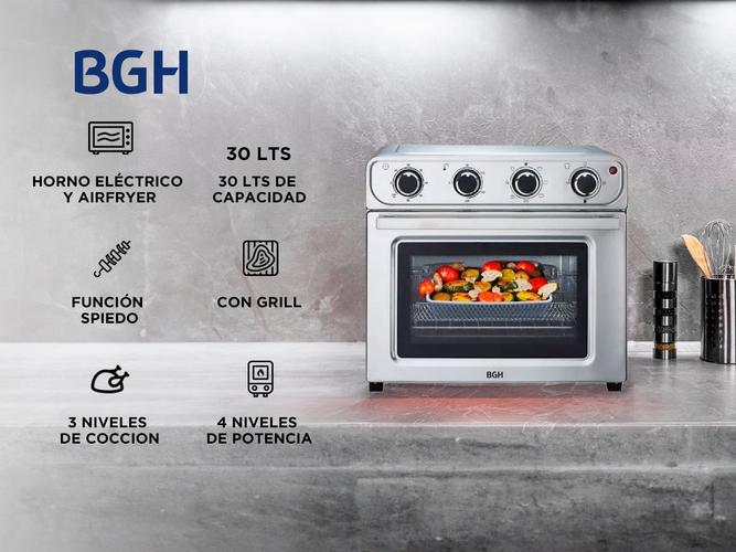 Horno Eléctrico Airfryer BGH Inox BHE30FX24T 30 Litros | Bidcom