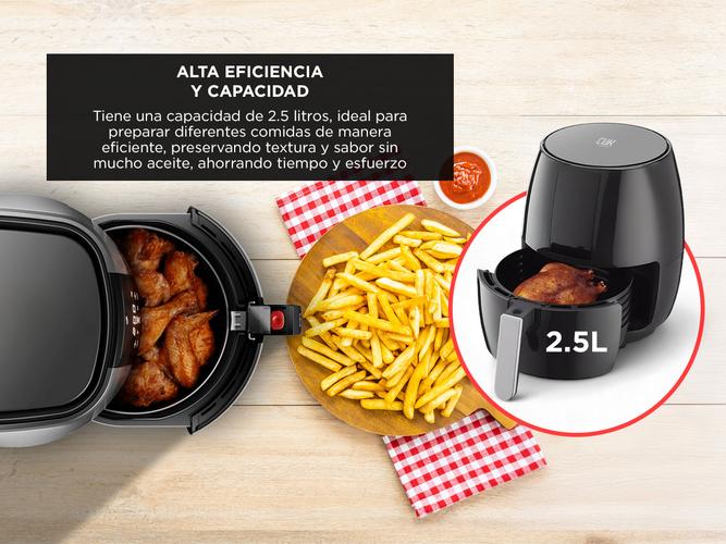 Freidora De Aire Gadnic Eléctrica 2.5L 1000W Timer Digital | Bidcom