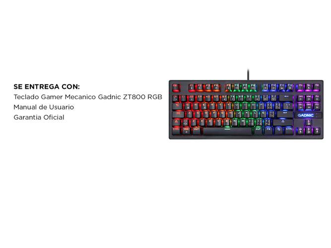 Teclado Gamer Mecanico Gadnic ZT800 RGB TKL Switch Outemu Blue | Bidcom