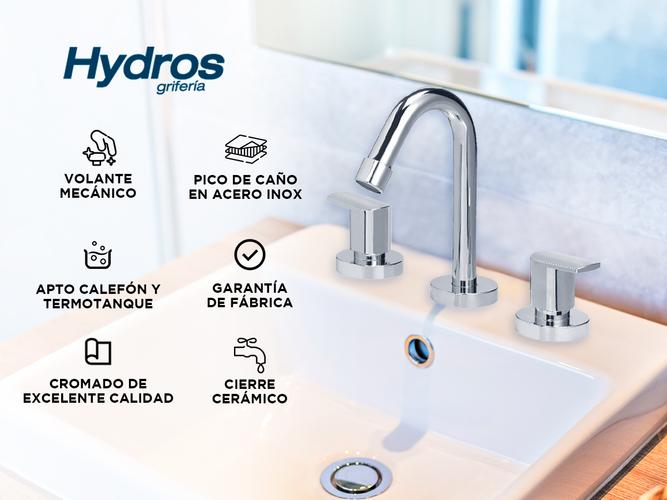 Griferia Hydros Baño Lavatorio Pico Alto Viva Nova Cierre Ceramico ...