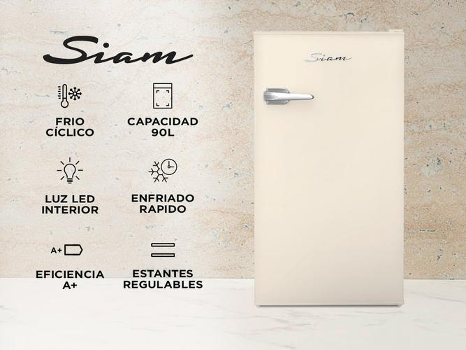 Heladera Bajo Mesada Siam Retro Vintage 90 Litros Crema 91HSI-BM090CR ...