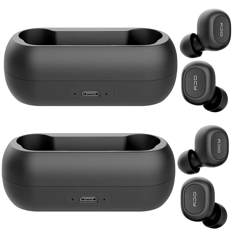 Kit x2 Auriculares Bluetooth QCY T1C Manos Libres Inalámbrico Negro | Bidcom