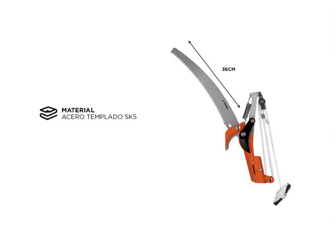 Serrucho de Altura Truper Polea Ramas Hoja Acero SK5 14" | Bidcom