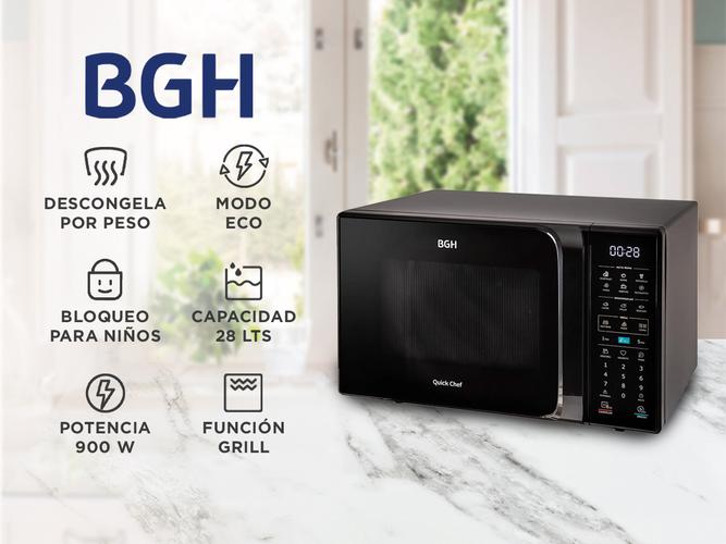 Microondas BGH Eco Digital 28 Lts Grill 900W Negro B228DN20 | Bidcom