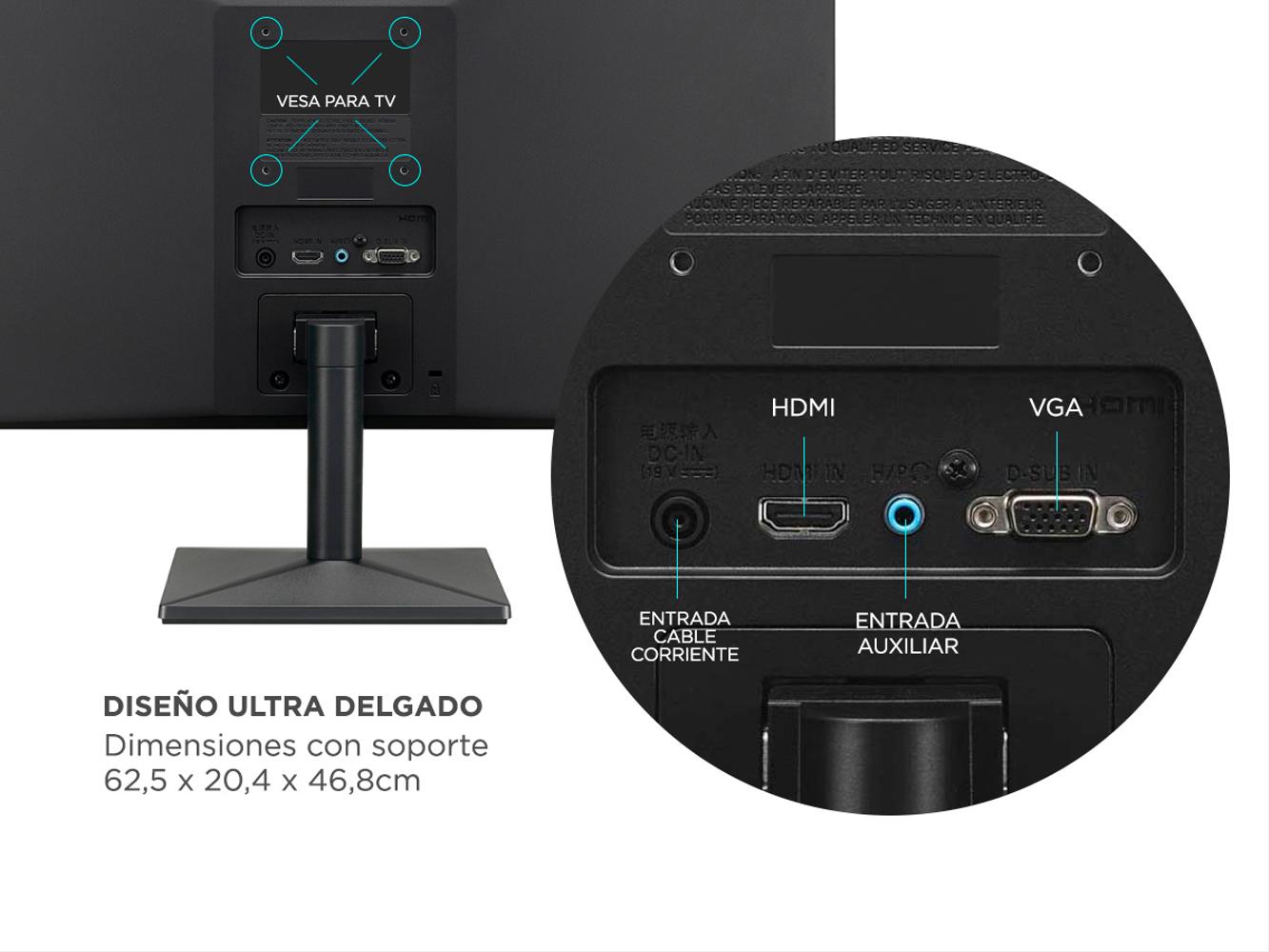 Monitor LG 22” MK400H Flat FHD 16:9 75Hz Vga Hdmi | Bidcom