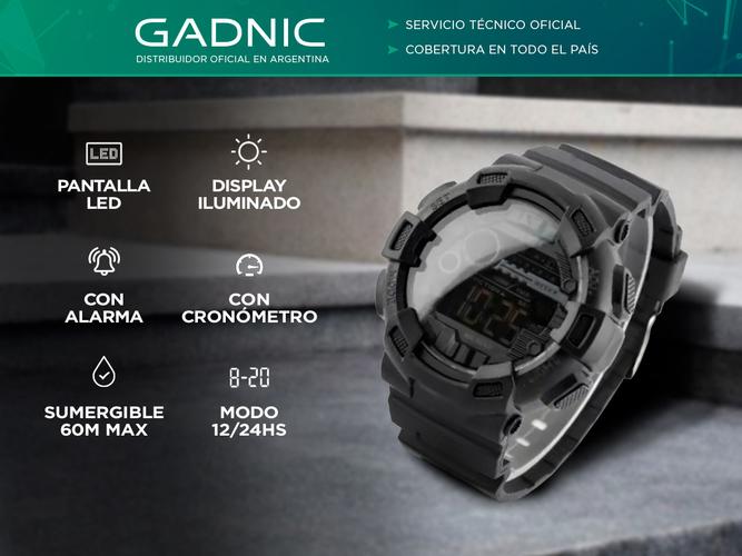 Reloj De Hombre Digital Gadnic Deportivo Sumergible | Bidcom