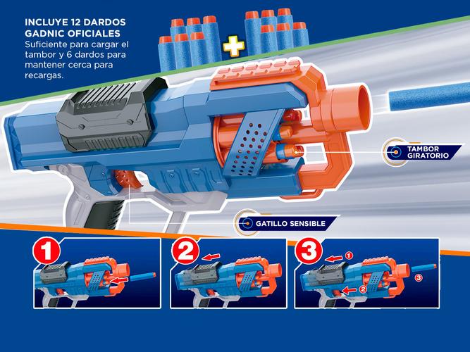 Pistola Gadnic SFG1000 12 dardos tambor giratorio | Bidcom