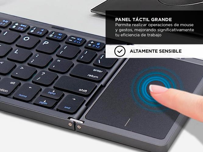 Teclado Inalámbrico Gadnic Plegable con Touchpad Compatibilidad ...
