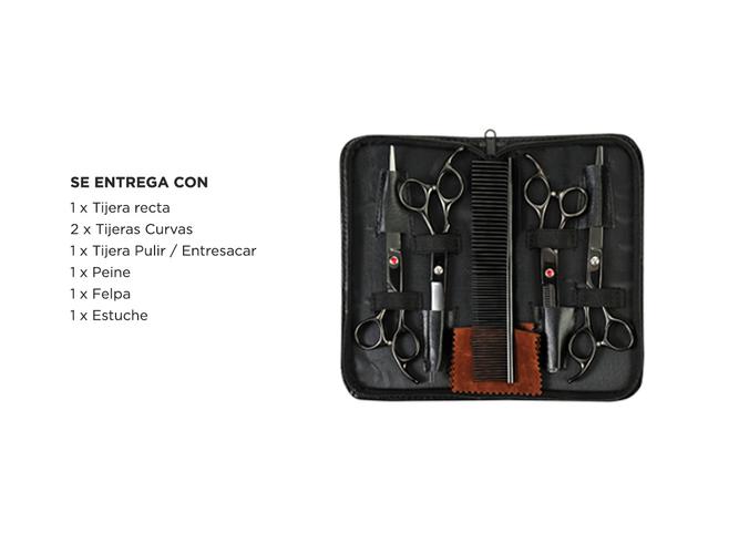 Set de 4 Tijeras Para Peluquería Canina Profesionales | Gadnic