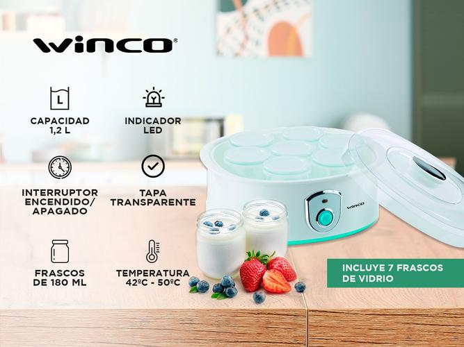 Yogurtera Electrica Winco W630 Maquina De Yogurt + 7 Vasos con tapa ...